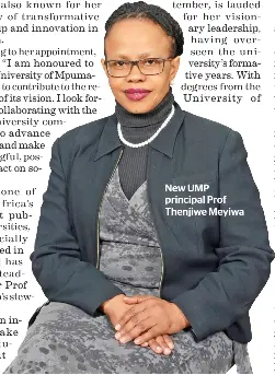 Mpumalanga university appoints new vice-chancellor - PressReader