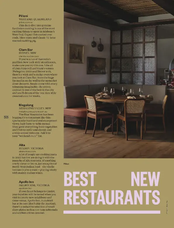 BEST NEW RESTAURANT­S - PressReader