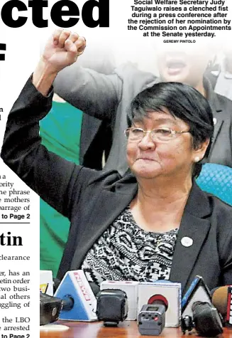 Taguiwalo rejected as DSWD chief - PressReader