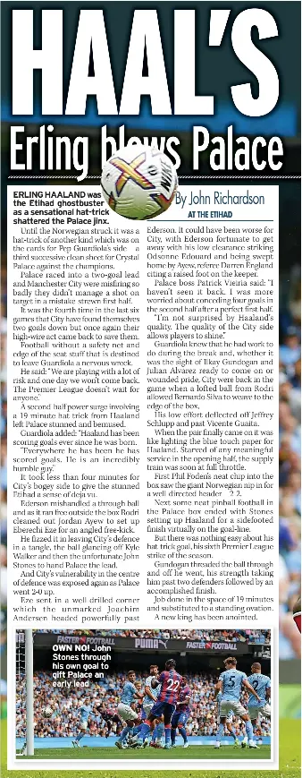 HAAL’S Erling blows Palace - PressReader