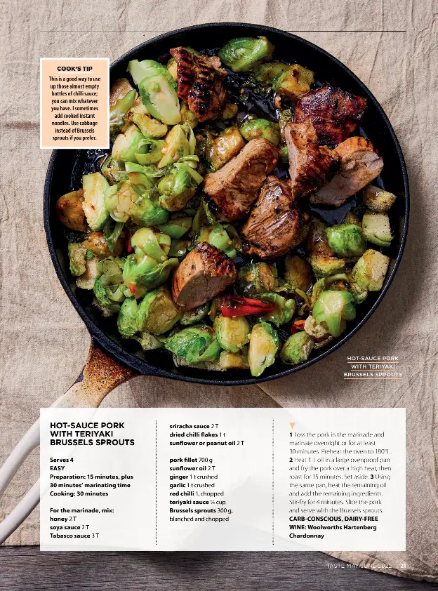 HOT-SAUCE PORK WITH TERIYAKI BRUSSELS SPROUTS - PressReader