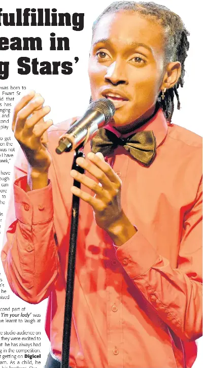 Robert Ewart fulfilling childhood dream in ‘Digicel Rising Stars’ - PressReader