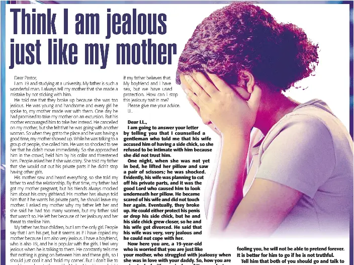 Think I am jealous just like my mother - PressReader