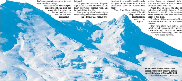 Ruapehu ski field gets DOC lifeline - PressReader