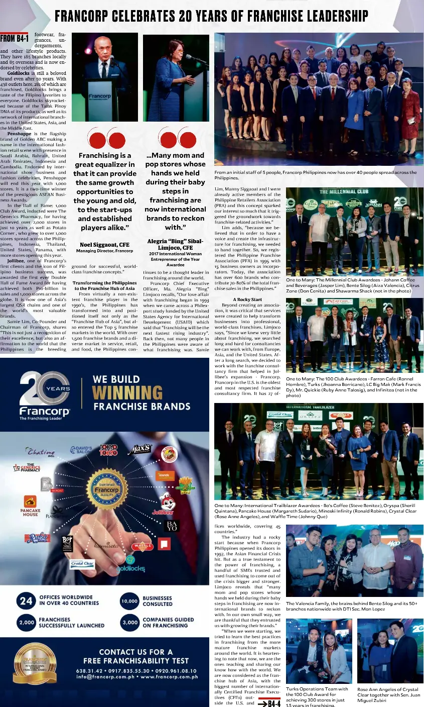 FRANCORP CELEBRATES 20 YEARS OF FRANCHISE LEADERSHIP - PressReader