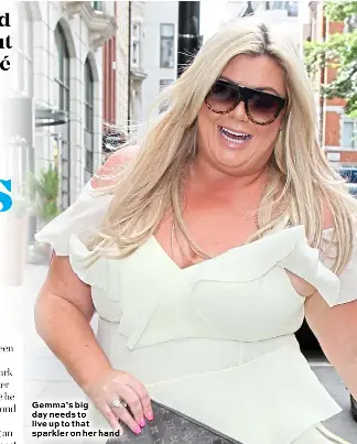 Gemma Collins has revealed she plans to have not one but THREE weddings with fiancé Rami Hawash ...