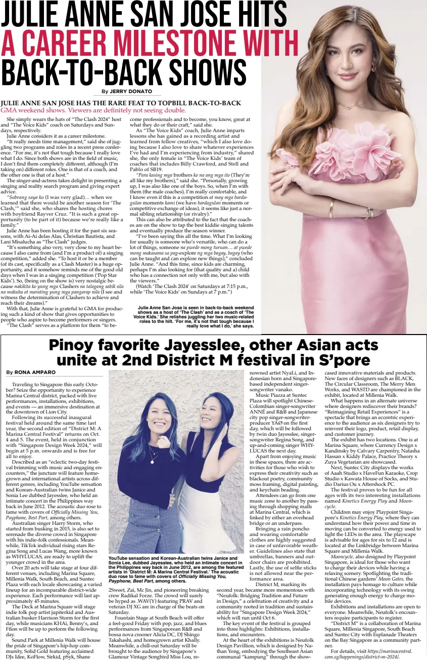 Julie Anne San Jose hits a career milestone with back-to-back shows - PressReader