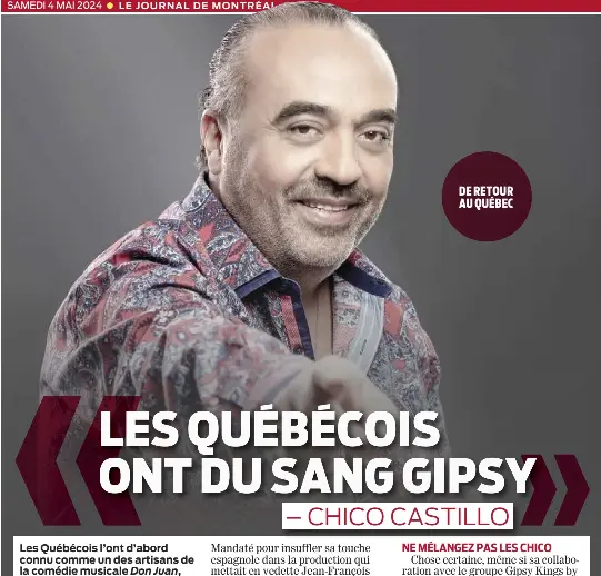 LES QUÉBÉCOIS ONT DU SANG GIPSY – CHICO CASTILLO - PressReader