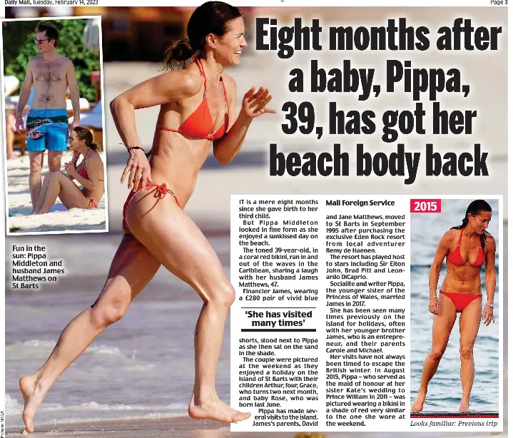 Eight months after a baby, Pippa, 39, has got her beach body back - PressReader