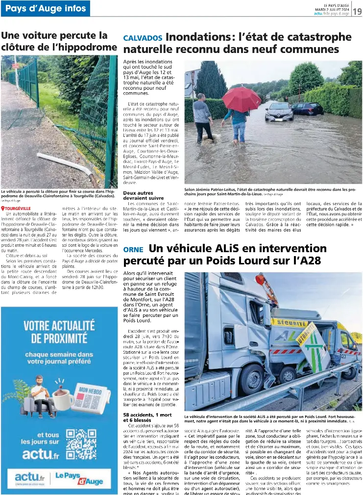 Un véhicule ALiS en interventi­on percuté par un Poids Lourd sur l’A28 - PressReader