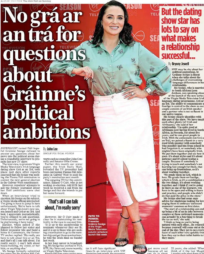 No grá ar an trá for questions about Gráinne’s political ambitions - PressReader