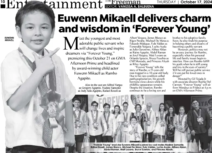 Euwenn Mikaell delivers charm and wisdom in ‘Forever Young’ - PressReader