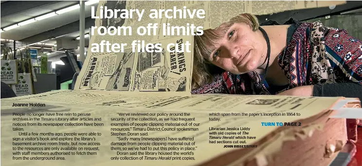 Library archive room off limits after files cut - PressReader