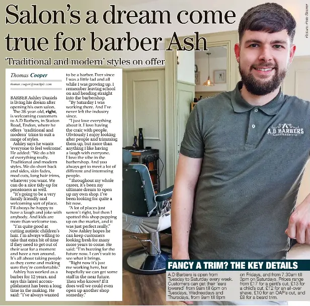 Salon’s a dream come true for barber Ash - PressReader