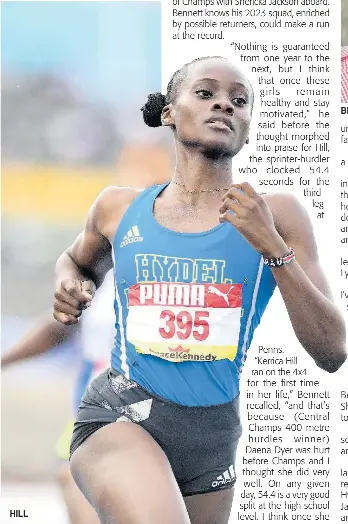 Hydel could challenge 4x400m record next year - PressReader