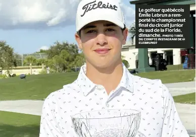Un Québécois devance le fils de Tiger Woods - PressReader