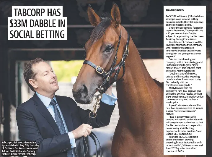 TABCORP HAS $33M DABBLE IN SOCIAL BETTING - PressReader