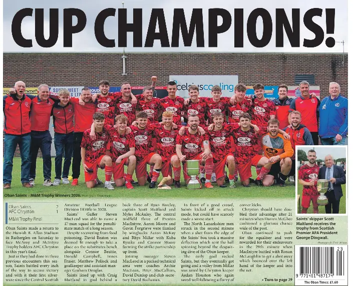CUP CHAMPIONS! | The Oban Times | PressReade­r