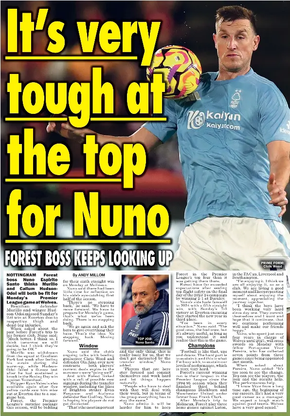 It’s very tough at the top for Nuno - PressReader