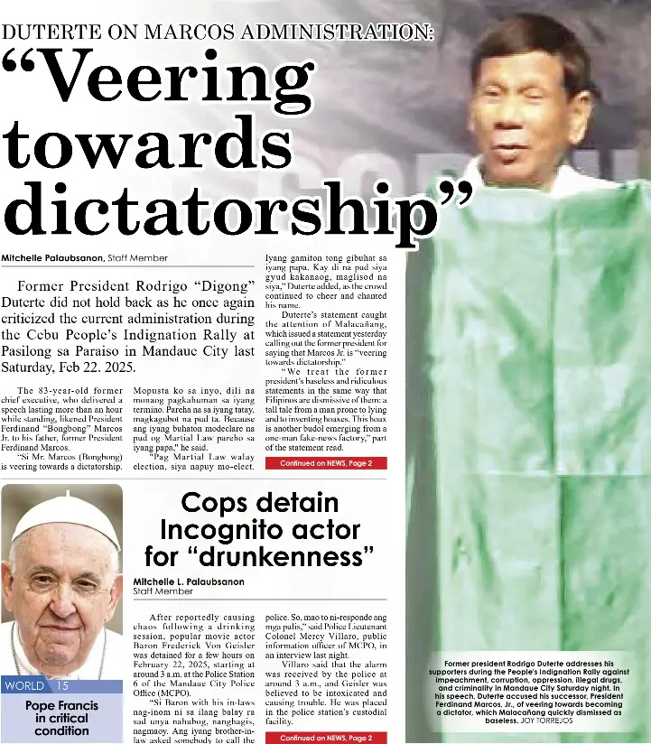 “Veering towards dictatorsh­ip” - PressReader