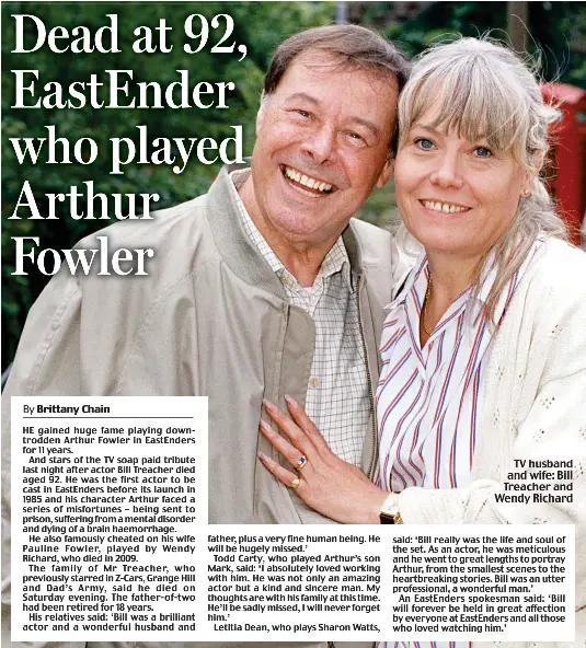 Dead at 92, EastEnder who played Arthur Fowler - PressReader