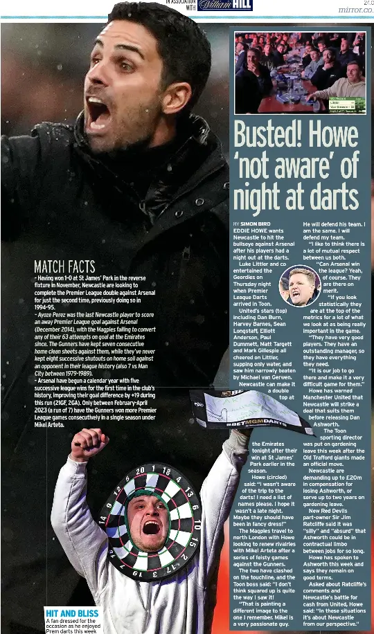 Busted! Howe ‘not aware’ of night at darts - PressReader