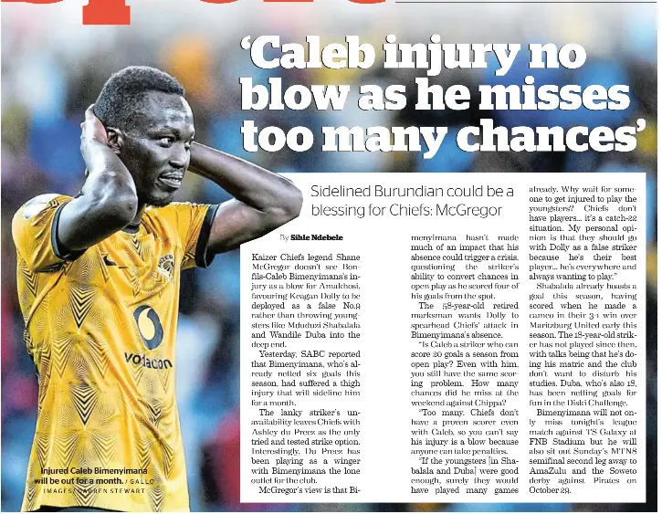 ‘Caleb injury no blow as he misses too many chances’ - PressReader