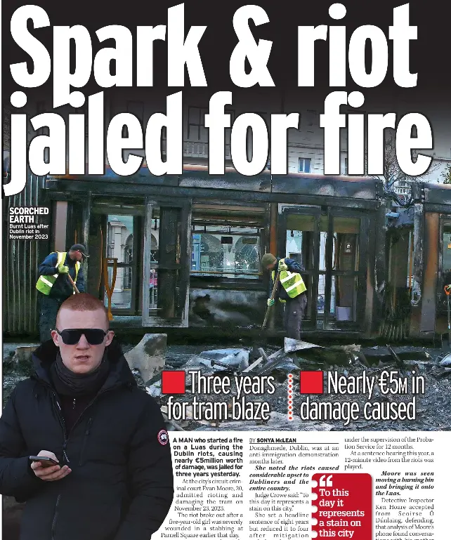 Spark & riot jailed for fire Arsonist on Luas - PressReader