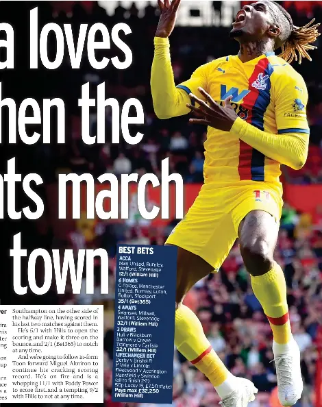 Zaha loves it when the Saints march into town - PressReader