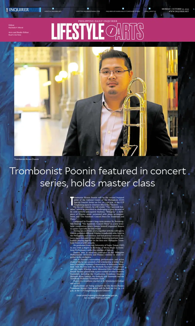 Trombonist Poonin featured in concert series, holds master class - PressReader