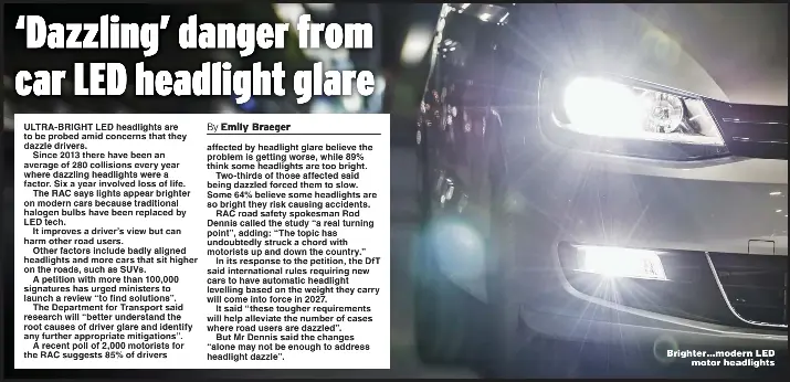 ‘Dazzling’ danger from car LED headlight glare - PressReader