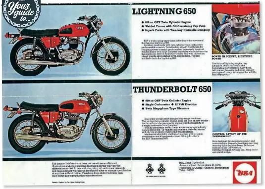 A look back at the BSA Thunderbol­t - PressReader