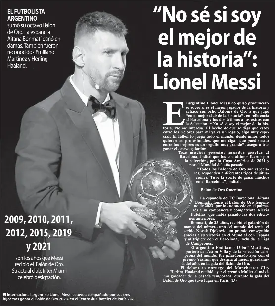 “No sé si soy el mejor de la historia”: Lionel Messi - PressReader