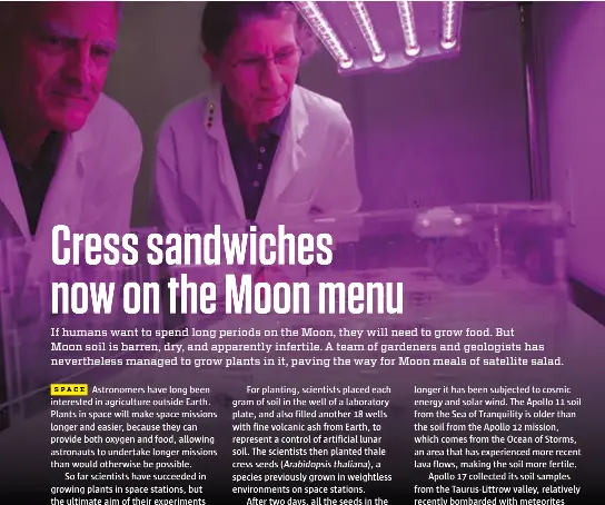 Cress sandwiches now on the Moon menu - PressReader