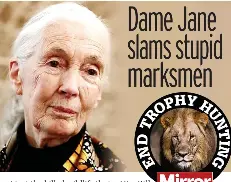 Chimp doc hails trophy hunt ban - PressReader