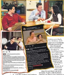 Friends forever: Matt and Courteney pay touching tribute to Matthew Perry - PressReader