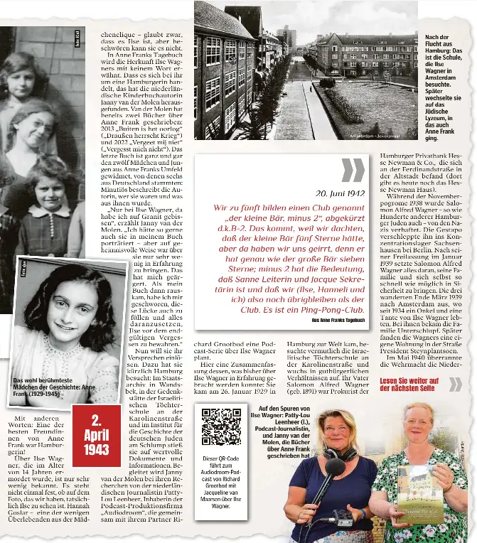 Sie kam aus Hamburg: Das Rätsel um Anne Franks enge Freundin - PressReader