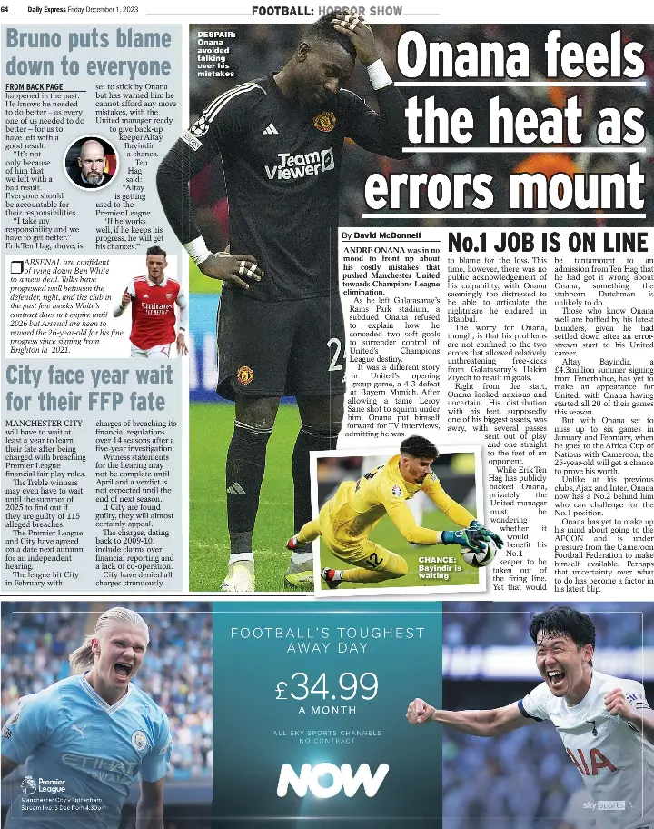 Onana feels the heat as errors mount - PressReader