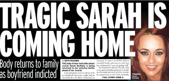 TRAGIC SARAH IS COMING HOME - PressReader