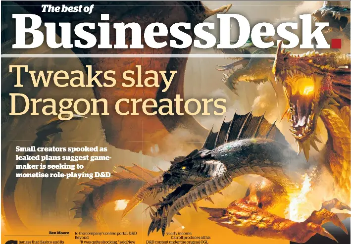 Tweaks slay Dragon creators - PressReader