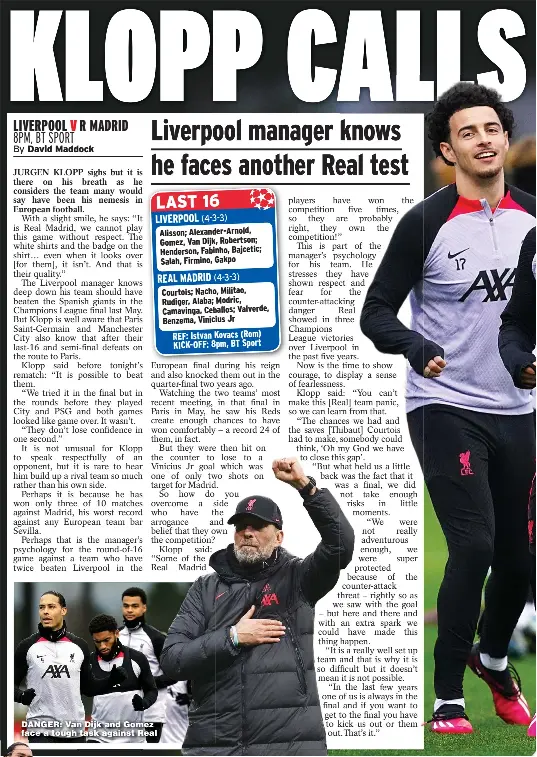 KLOPP CALLS FOR COURAGE - PressReader