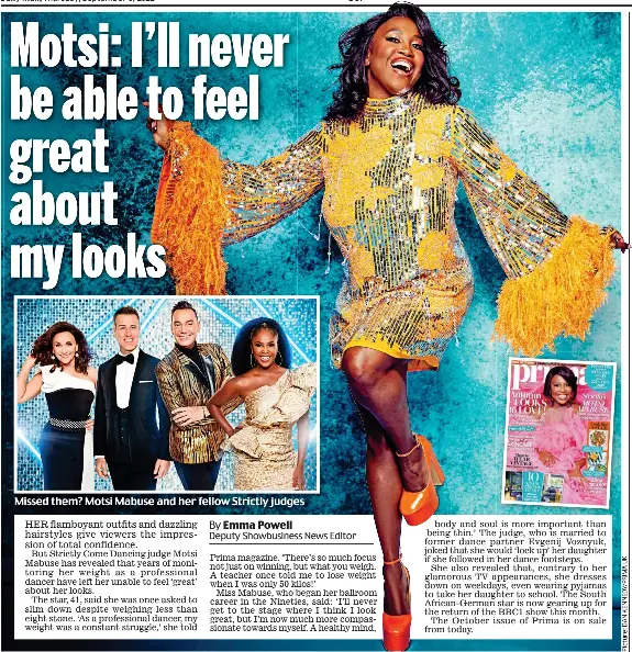 Motsi: I’ll never be able to feel great about my looks - PressReader