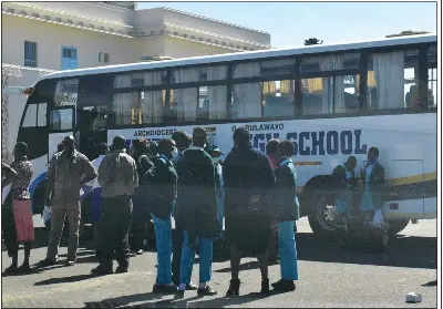 Minda High School pupils were yesterday escorted by their parents and ...