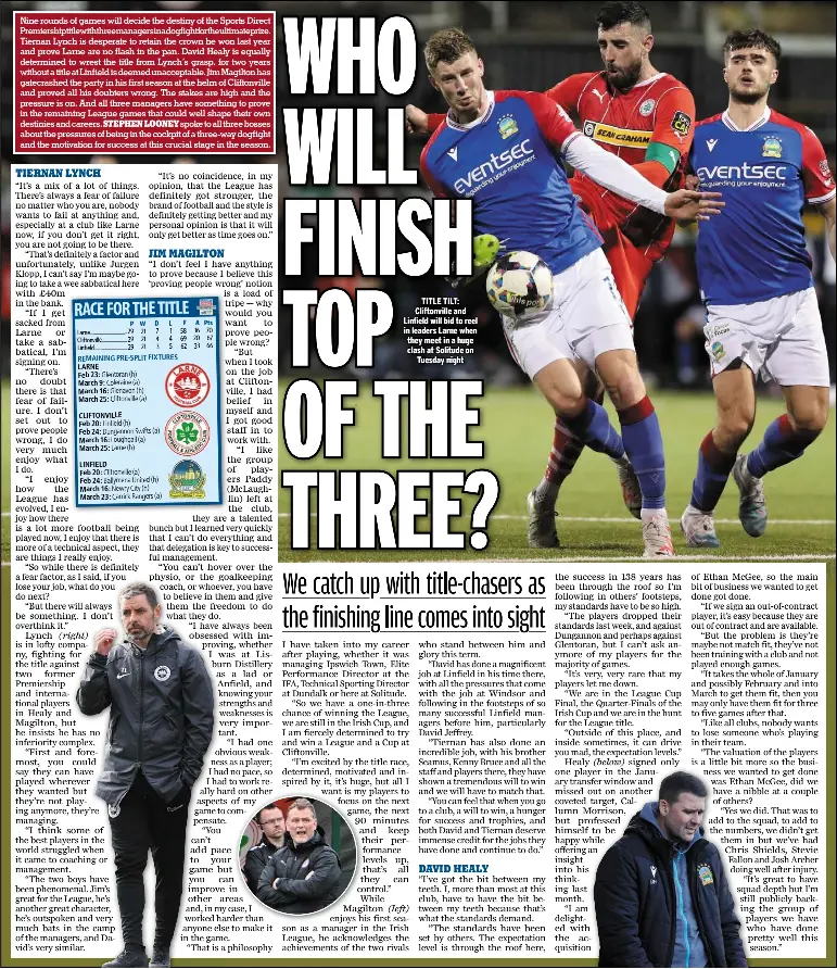 WHO WILL FINISH TOP OF THE THREE? - PressReader