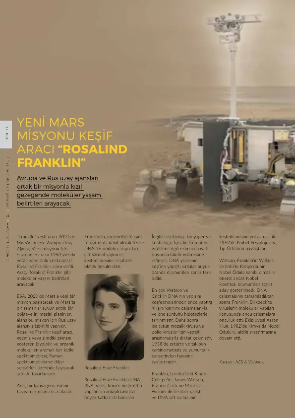 YENI MARS MISYONU KEŞIF ARACI “ROSALIND FRANKLIN” - PressReader