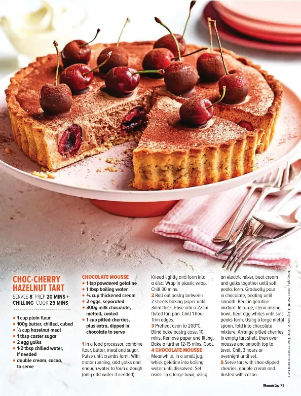 CHOC-CHERRY HAZELNUT TART - PressReader