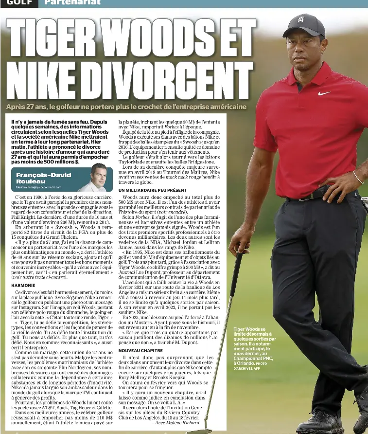 TIGER WOODS ET NIKE DIVORCENT - PressReader