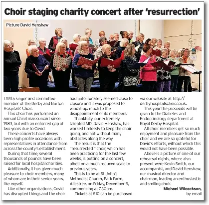 Choir staging charity concert after ‘resurrecti­on’ - PressReader