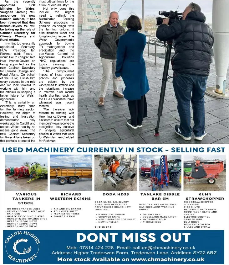 Huw Irranca-Davies MS takes on Rural Affairs portfolio - PressReader