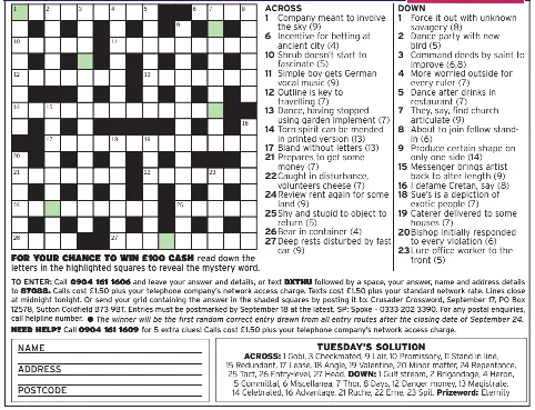 CRUSADER PRIZE CROSSWORD - PressReader